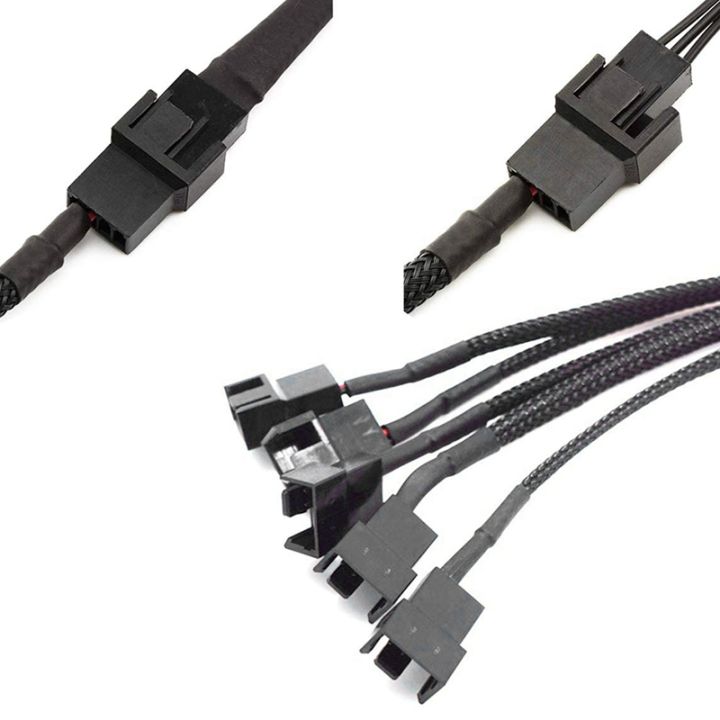 (XCTS) 2X 15-Pin to 5 Fan Adapter Cable to 3 Pin/4 Pin PMW PC Case Fan ...