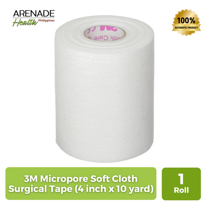 3M Micropore Soft Cloth Surgical Tape (4 inch x 10 yard) 1 Roll | Lazada PH