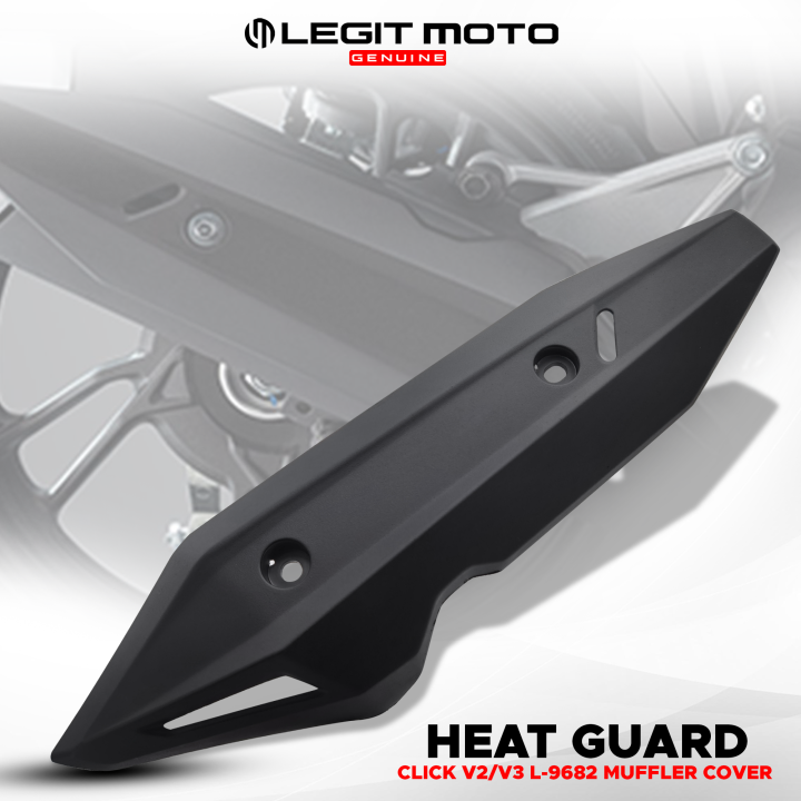 LEGITMOTO GENUINE CLICK V2 CLICK V3 MUFFLER COVER MATTE BLACK EXHAUST ...