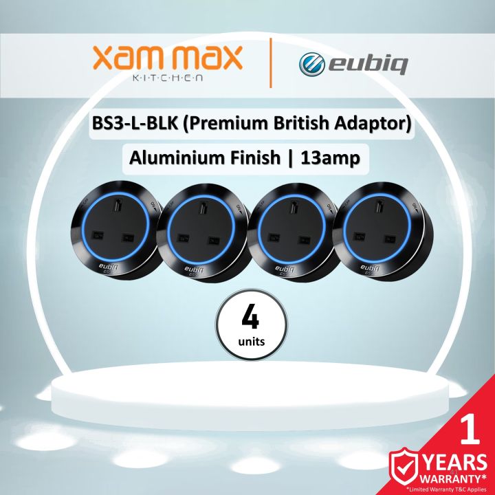 Eubiq 4 Units BS3 Series British Standard Premium Socket Adapter ...