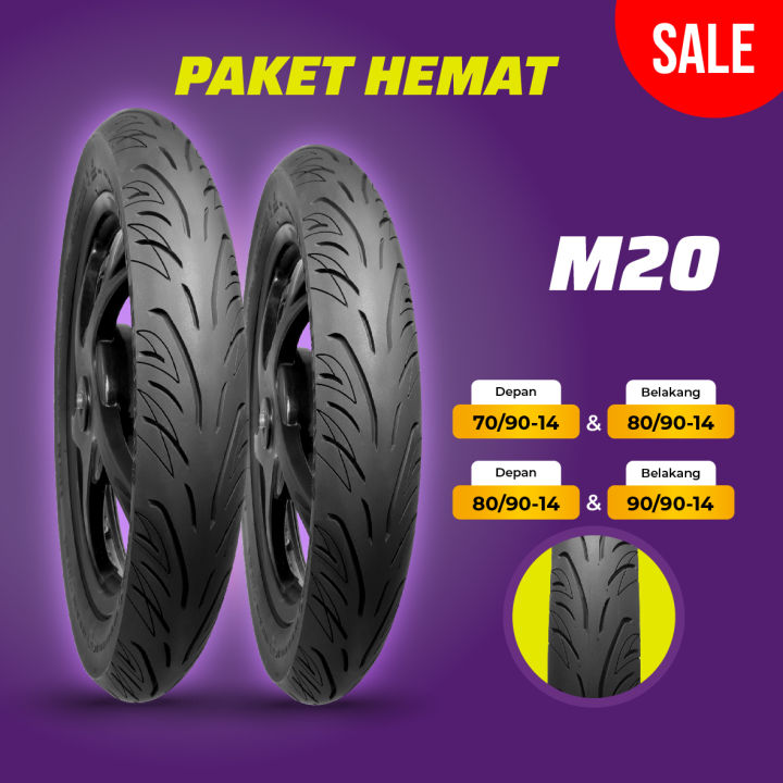 Sepasang Ban Motor Mizzle M20 Ring 14 (Tubeless Matic Ring 14) | Lazada ...