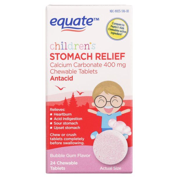 Equate Children's Stomach Relief (400 mg) | Bubble Gum Flavor (24 ...