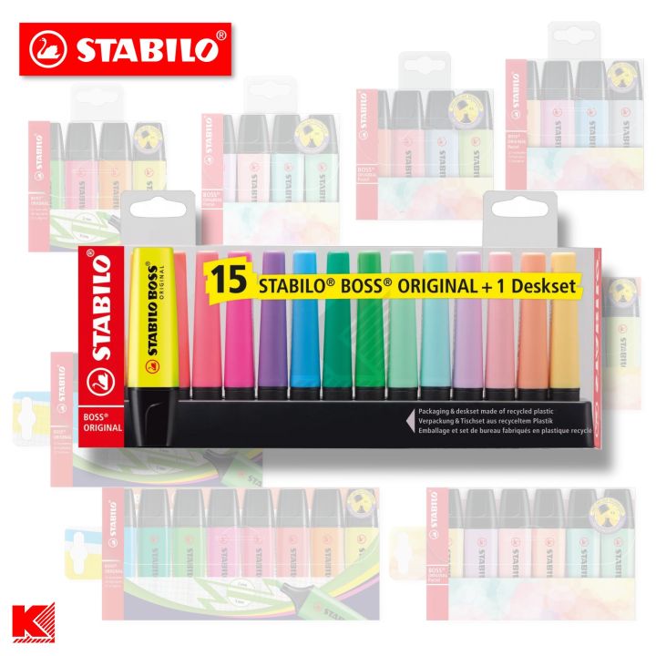 ปากกาเน้นข้อความ Stabilo Boss Original Set Box | Lazada.co.th