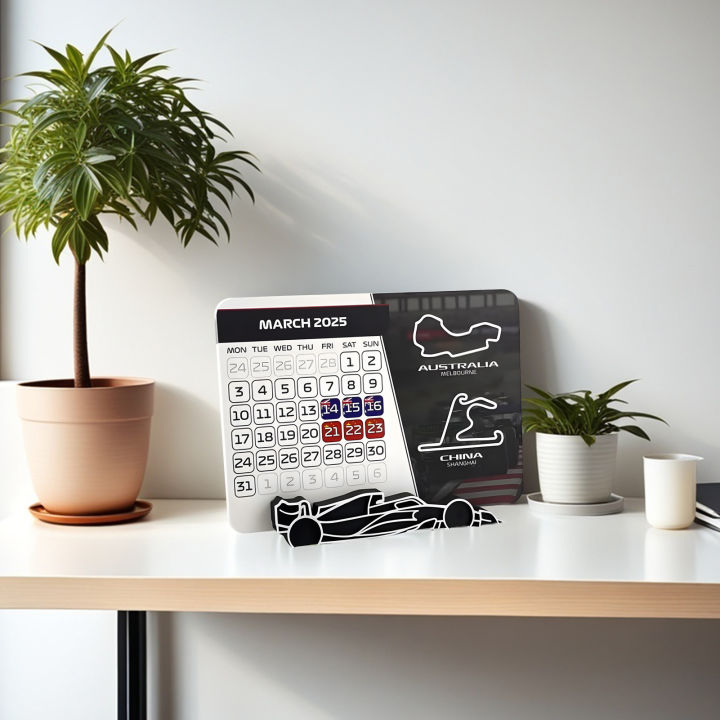 caosu Desktop Racing Calendar 2025 2025 Racing Calendar with Car Stand ...