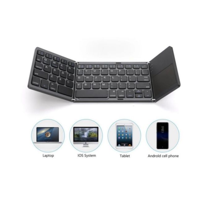 Wireless Folding Keyboard Bluetooth Keyboard with Touchpad for Windows Android IOS Mobile ...