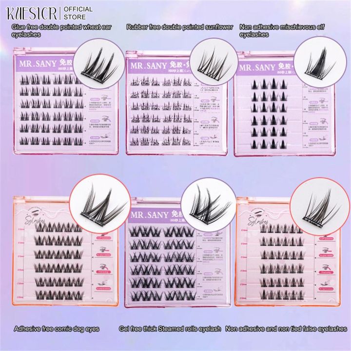 TENKY ส่วนต่อขยายขนตาธรรมชาติติดกาวติดขนตาปลอมเองขนตาปลอมติดกาวแบบช่อขน ...