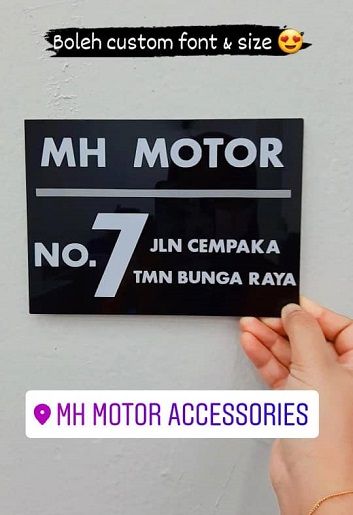 Home address acrylic plate with number sticker (home/office) | Lazada