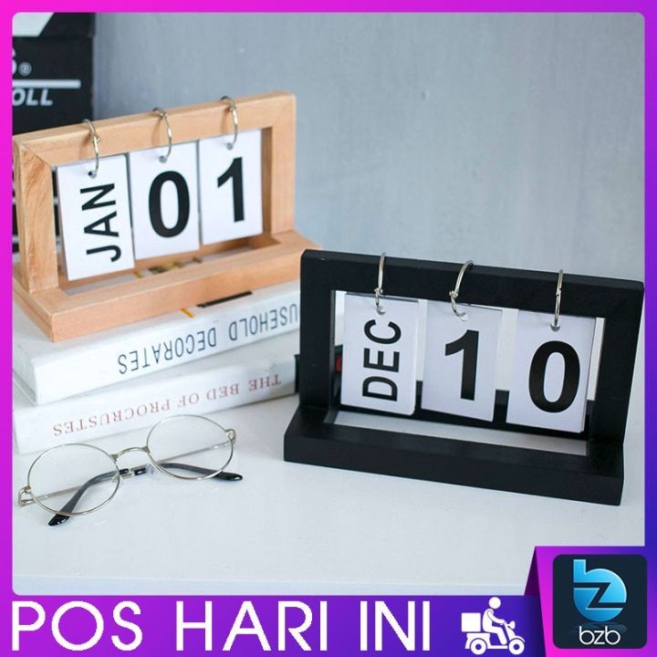 STANDING FLIP 💥 Retro Wooden Perpetual Desk Calendar Nordic Simple ...