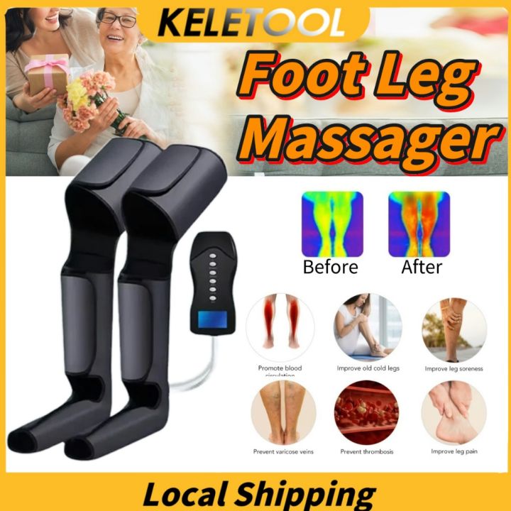 Electric Air Compression Foot Leg Massager Heating Foot Machine Feet ...