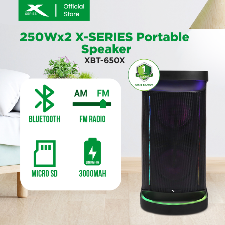 X-SERIES 250Wx2 Portable Speaker Bluetooth FM USB and SD Card with Mic Input [XBT-650X] | Lazada PH