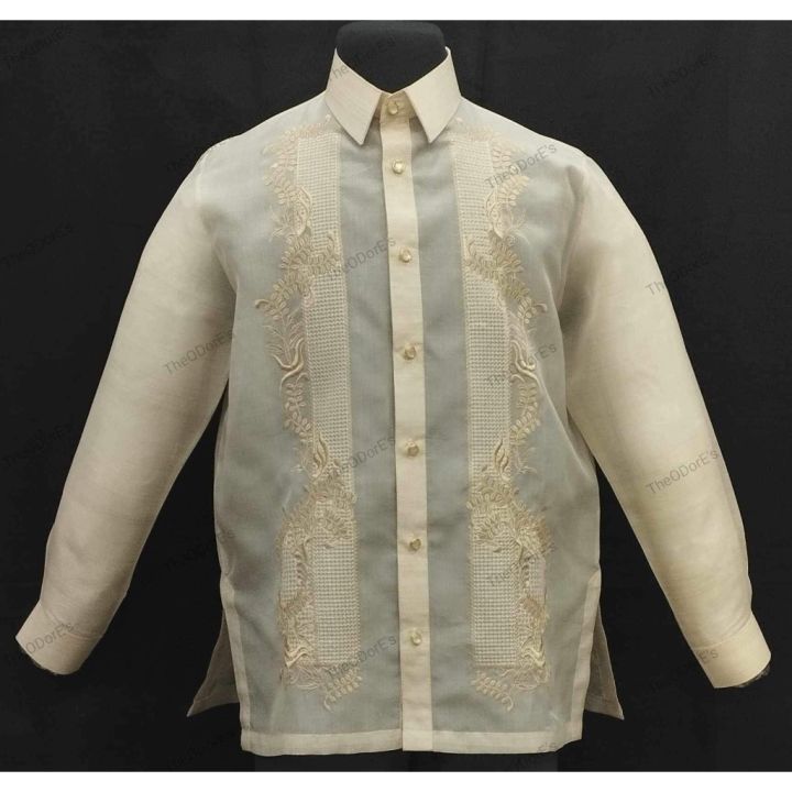 BARONG TAGALOG PINA JUSI (PALAY) Full Buttons / | Lazada PH