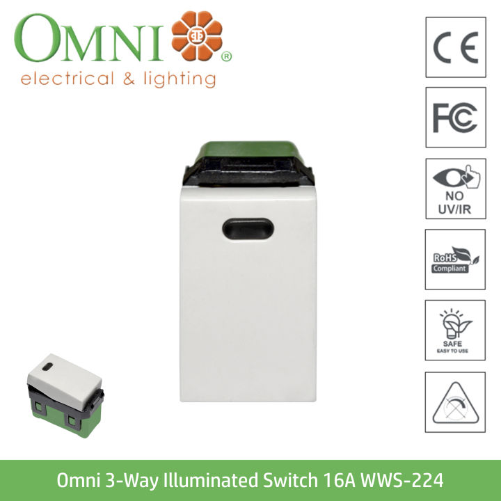 OMNI Wide Series WS 3-Way Illuminated Switch 16A Model WWS-224 | Lazada PH