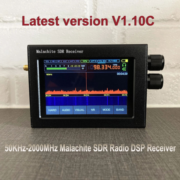 V1.10C 50Khz-2GHz Malachite SDR Radio Update Software Malahit DSP SDR Receiver/3.5"LCD/Battery ...