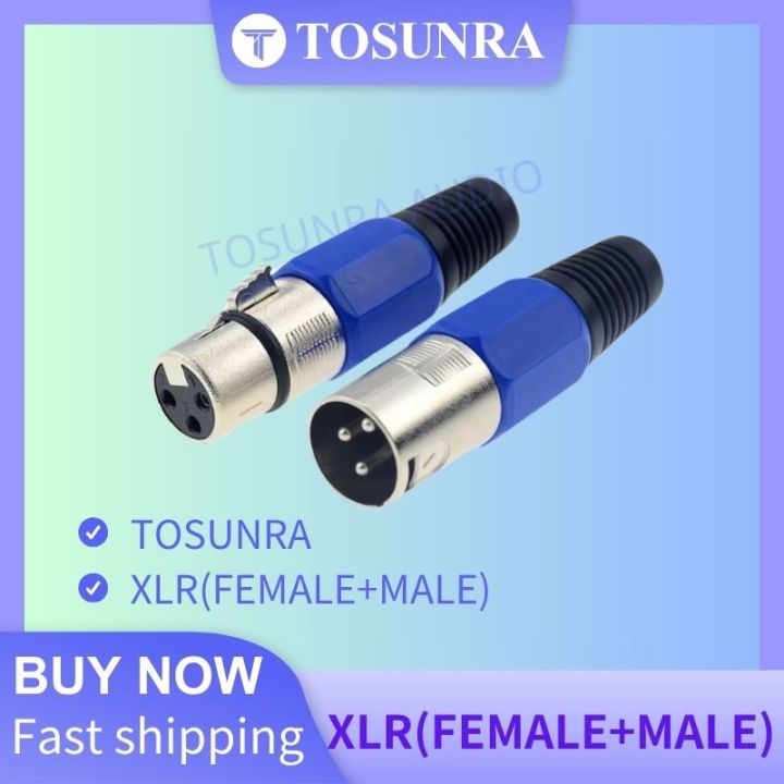 🥇【TOSUNRA】XLR 3 Pin Female Male MIC Jack Plug Audio Microphone Cable Connector ( PAIR ) | Lazada PH