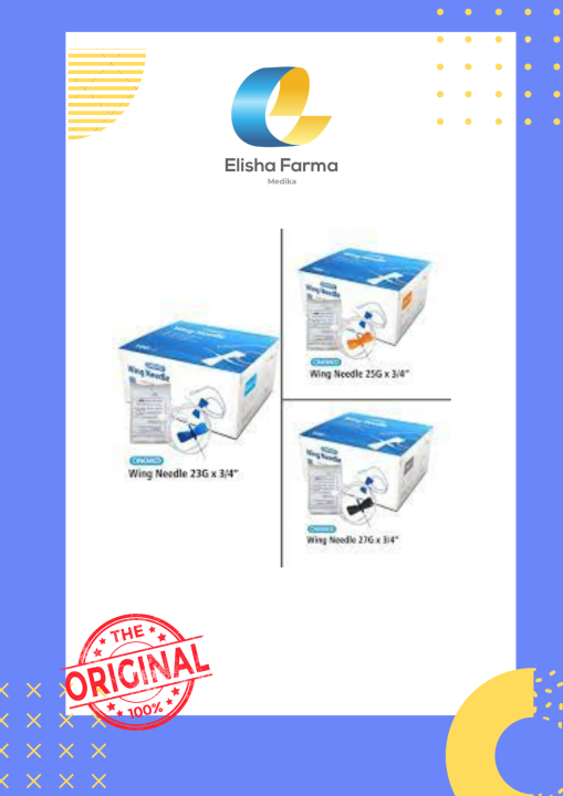 Onemed Wing Needle Scalp vein / Jarum infus / Biru 23G / Orange 25G ...