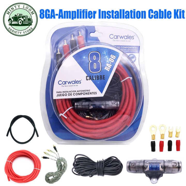 8GA Car Audio Wire Wiring Kit Car Speaker Woofer Cables Car Power ...