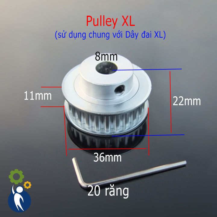 Buly, Puly, Pulley XL Trục 8mm - 20 Răng, sử dụng dây đai XL | Lazada.vn
