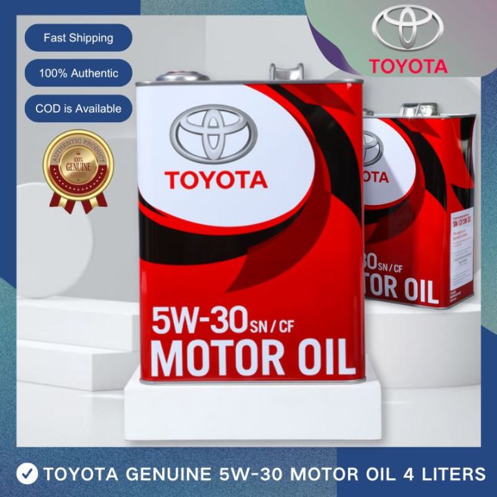 Toyota Genuine 5W-30 SN/CF Motor oil 4L Fully Synthetic Diesel And ...