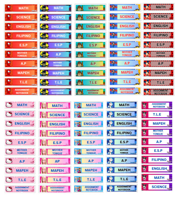 SUBJECT / NAME STICKER FOR NOTEBOOK | Lazada PH