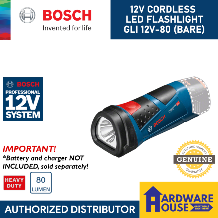 ORIGINAL Bosch 12V Cordless LED Flashlight GLI 12V-80 Flash Torch light ...