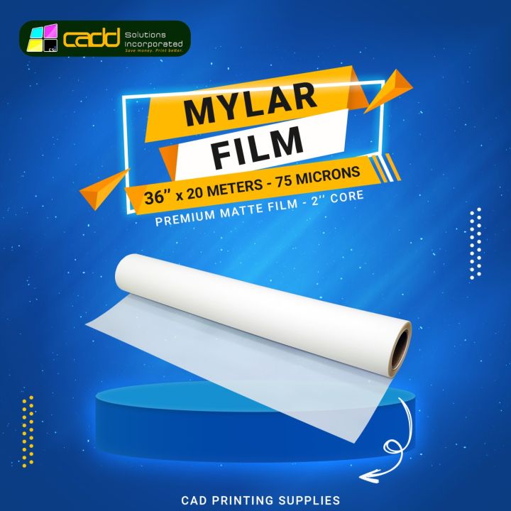 Mylar film paper SIZE • 36 inches x 20 meters 75 microns and 100 ...