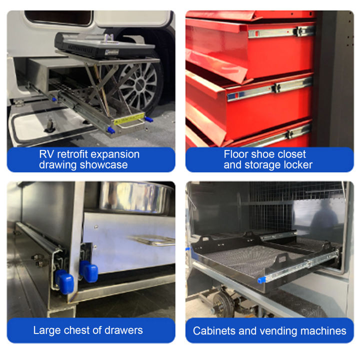 Heavy Duty Drawer Slides Side Mount Full Extension 3 Fold Ball Bearing ...