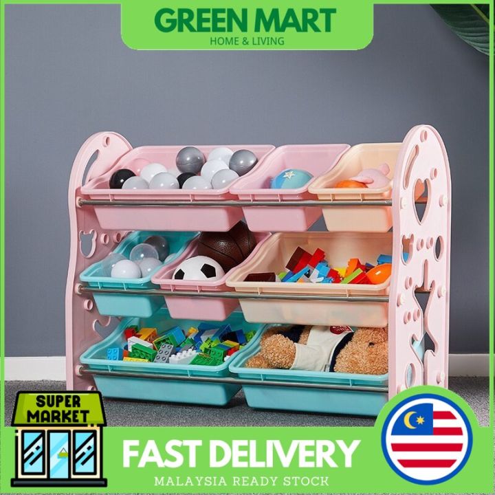 GREEN MART children storage rack large-capacity family toys sorting ...