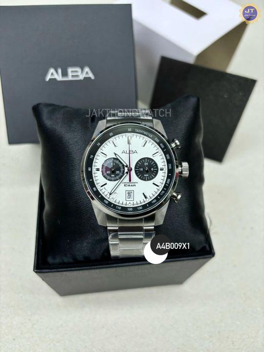 ALBA Quartz Chronograph นาฬิกาข้อมือ รุ่น A4B009X1 (Panda Dial ...