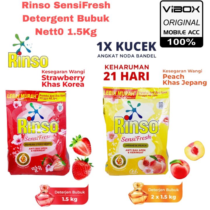 Rinso SensiFresh Detergent Bubuk Deterjen Wangi Segar 48 Jam Korean ...