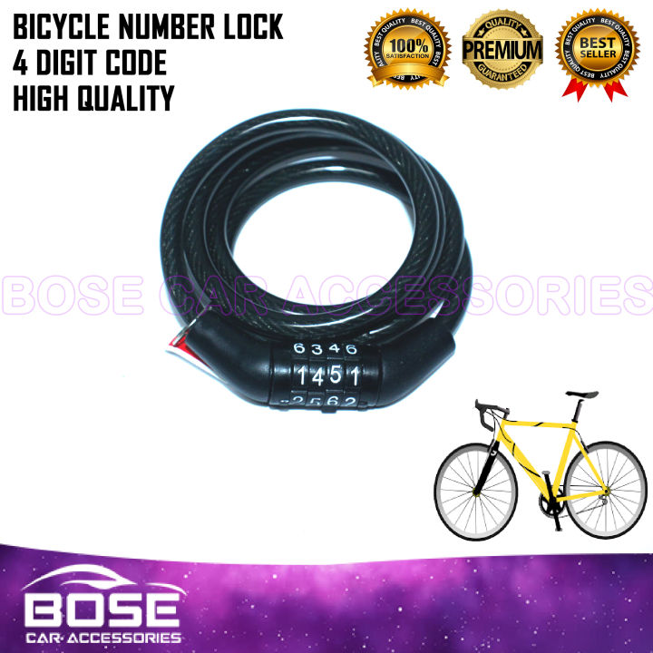 BICYCLE NUMBER LOCK SECURITY AND PROTECTION / ANTI THEFT LOCK / 4 DIGIT ...