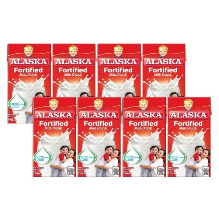 Alaska Fortified Ready-to-Drink Milk 170ml - Pack of 8 | Lazada PH