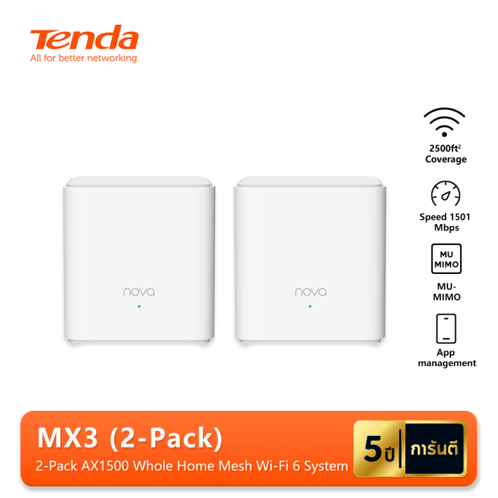 Tenda Nova MX3(Pack-2/Pack-1) Dual Band Mesh Wifi Router AX1500 Whole ...