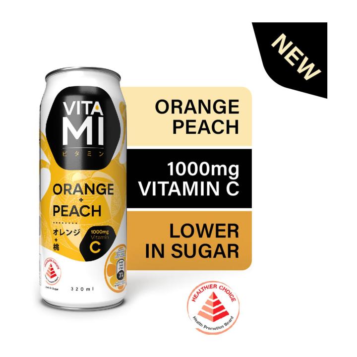Vitami Orange And Peach Vitamin Sparkling Drink 320ML | Lazada Singapore