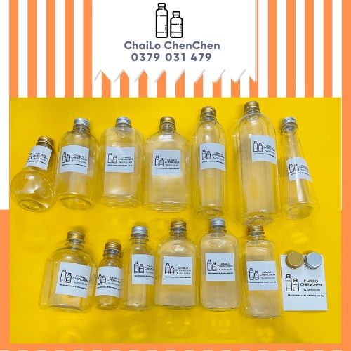 Chai nhựa kèm nắp nhôm cao cấp các size từ 50ml 100ml 250ml 330ml 500ml 1000ml | Lazada.vn