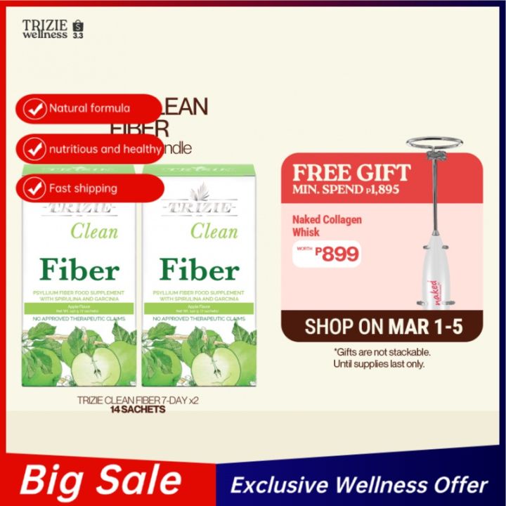 TRIZIE Clean Fiber of 2 [Fiber Drink - Weight Loss & Detox w Psyllium ...