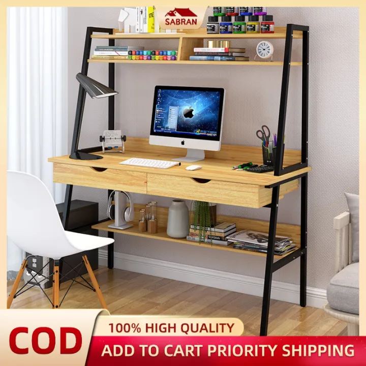 SABRAN Computer Desk With 2 Drawers Office Table Writing Desk Office ...