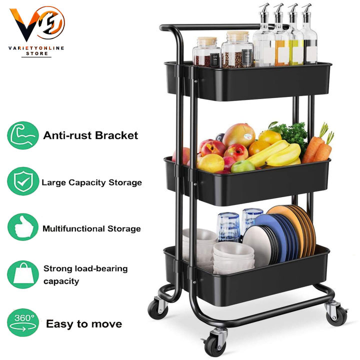 KS-450 3 Layers / 3 Tier Multi-Purpose Trolley Kitchen Utility Cart ...
