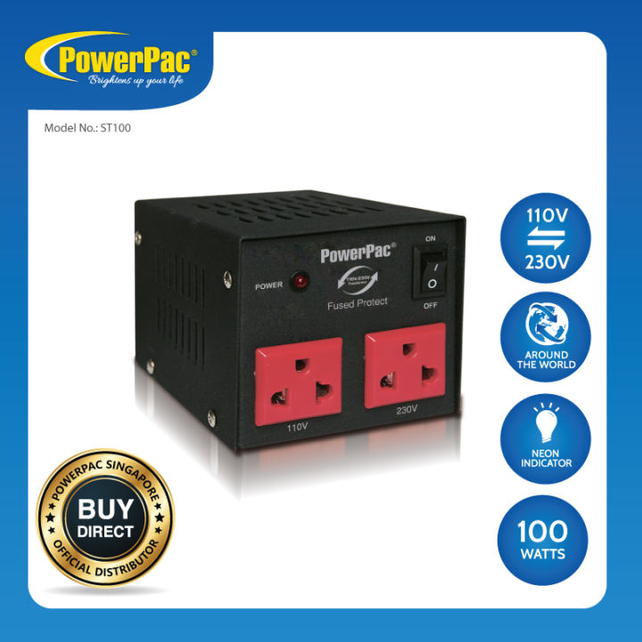 PowerPac Converter Transformer 100W Heavy Duty Step Up & Down Voltage ...