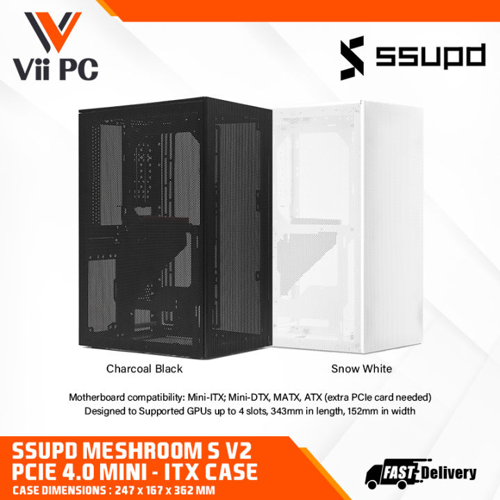 SSUPD Meshroom S V2 Mini-ITX Small Form Factor (SFF) Case - Fine Mesh ...