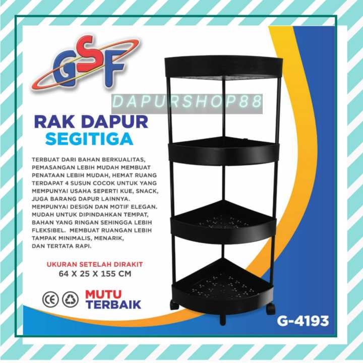 RAK GSF G-4193 / RAK DAPUR SEGITIGA GSF G 4193 / RAK TRIANGLE 4 TINGKAT / RAK 4 SUSUN / RAK ...