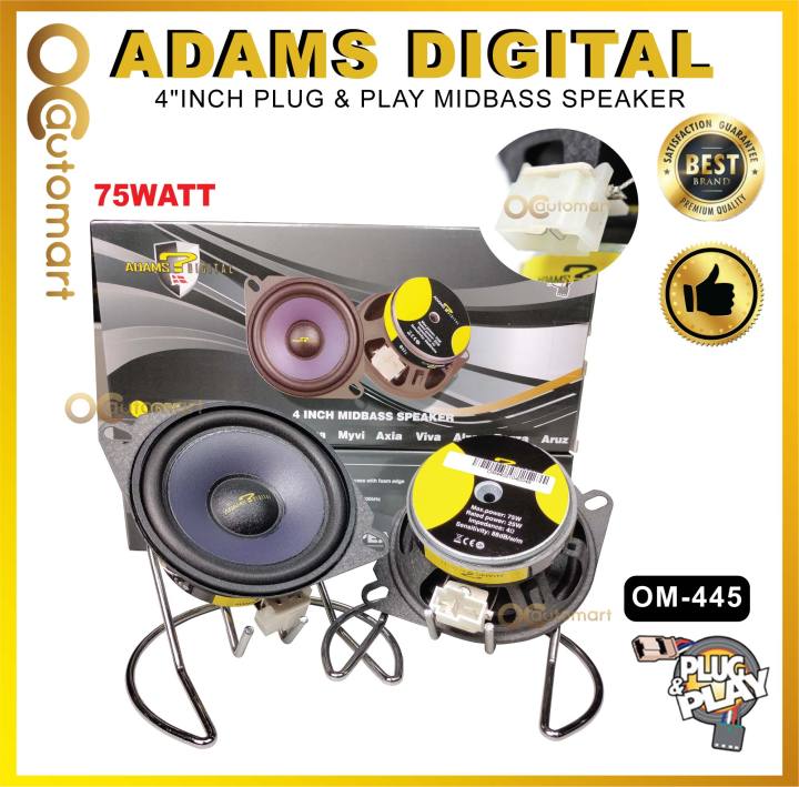 Adams Digital 4"Inch Plug & Play Mid Bass Speaker System Myvi Lagi Best ...