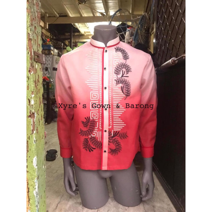 Red Monochromatic Barong Tagalog with Lining- Direct Tahian | Lazada PH