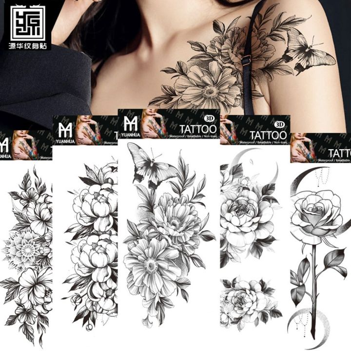 BAIXL Women Large Tatouage Temporaire DIY Water Transfer Decals Men ...