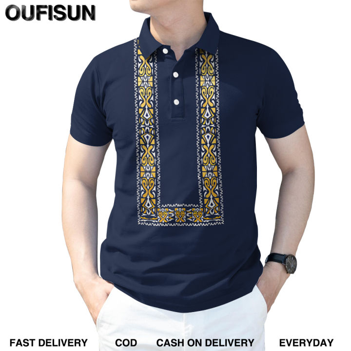 Asean Attire For Men Polo Barong Tagalog Modern Men's Casual Shirt ...