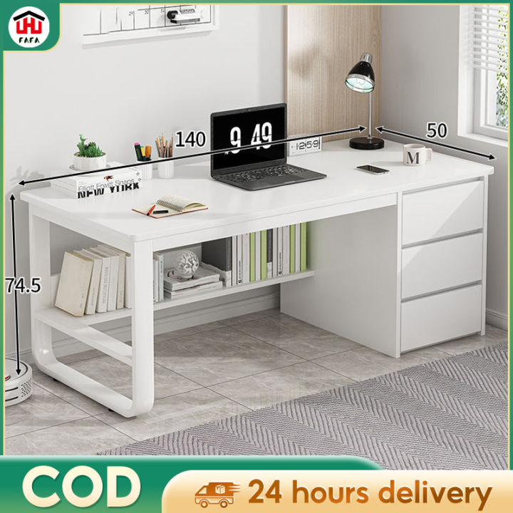 140cm Study table with Drawer Office Table Computer Table Desk for Home Bedroom Office Standard Desk Shape Lazada Lazada PH