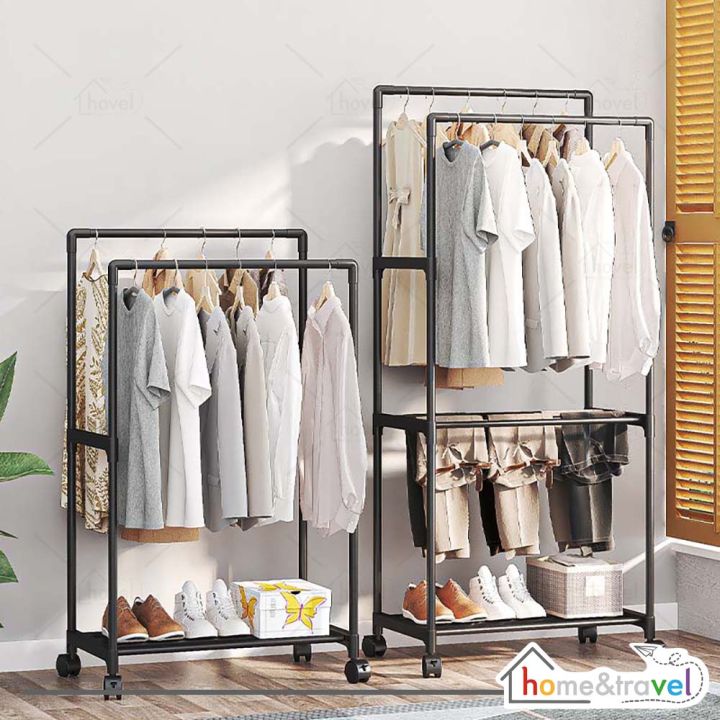 HOVELSHOP Rak Baju Gantung Besi Stand Hanger Celana Rok Multifungsi ...