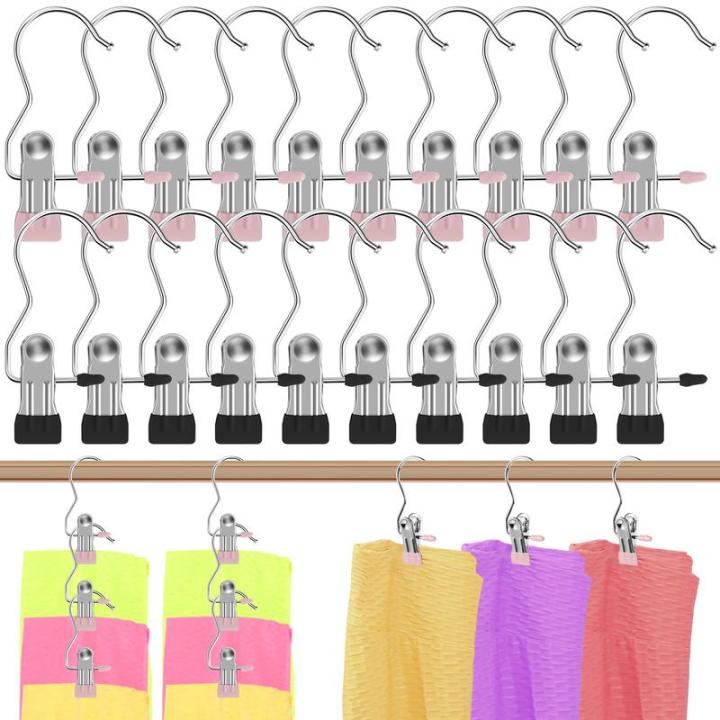 20 Pack Boot Hanger for Closet Stainless Steel Hanging Hold Clip Space ...