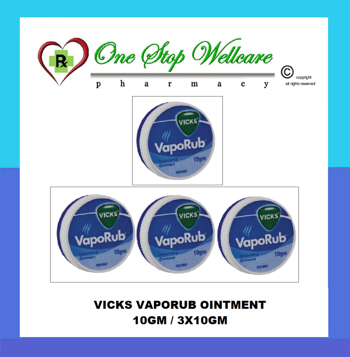 VICKS VAPORUB COLD VAPORISING OINTMENT 10G / 3X10G (TRIPLE PACK) (EXP ...