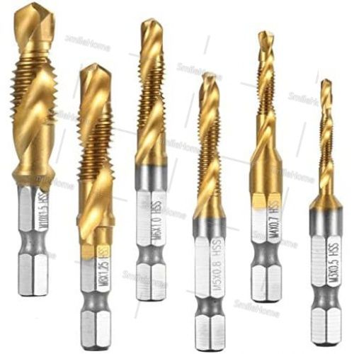 Mata Bor 6PCS Pembuat Ulir Drat Drill Tap Set Hex Twist Spiral Tapper ...