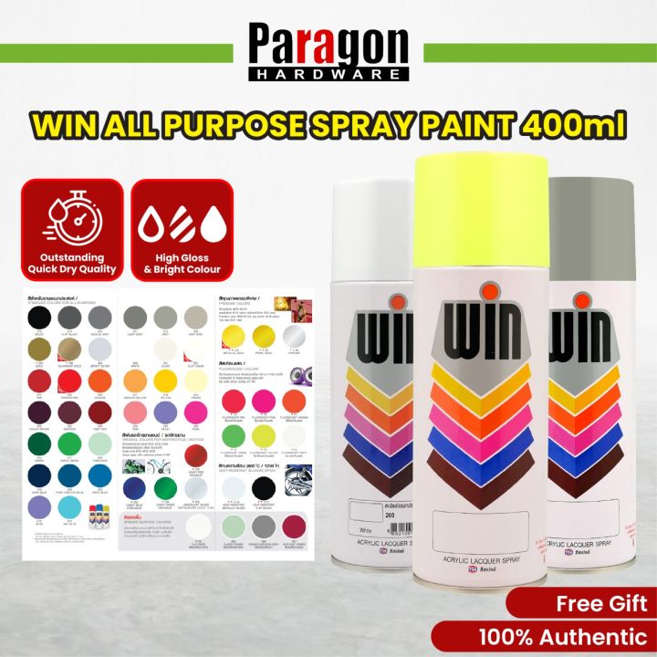 TOA WIN Acrylic Lacquer Spray For All Purposes 400cc Aerosol Spray ...